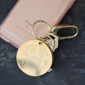 Gold Monogram Keychain With Bag Hook Personalized Keychain Sweet ...