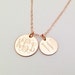 Mothers Necklace in Rose Gold Monogrammed Necklace with Two | Etsy
