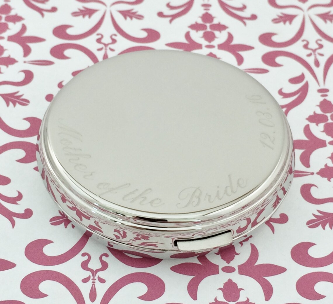 Engraved Compact Mirror Personalized Bridesmaid Mother of - Etsy