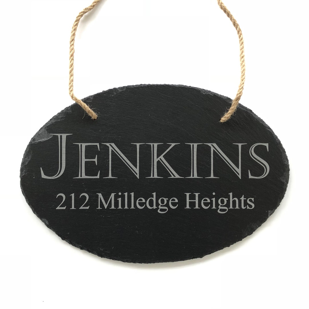 Personalized Slate House Marker Sign Oval Desgin - Two Sizes - Custom ...