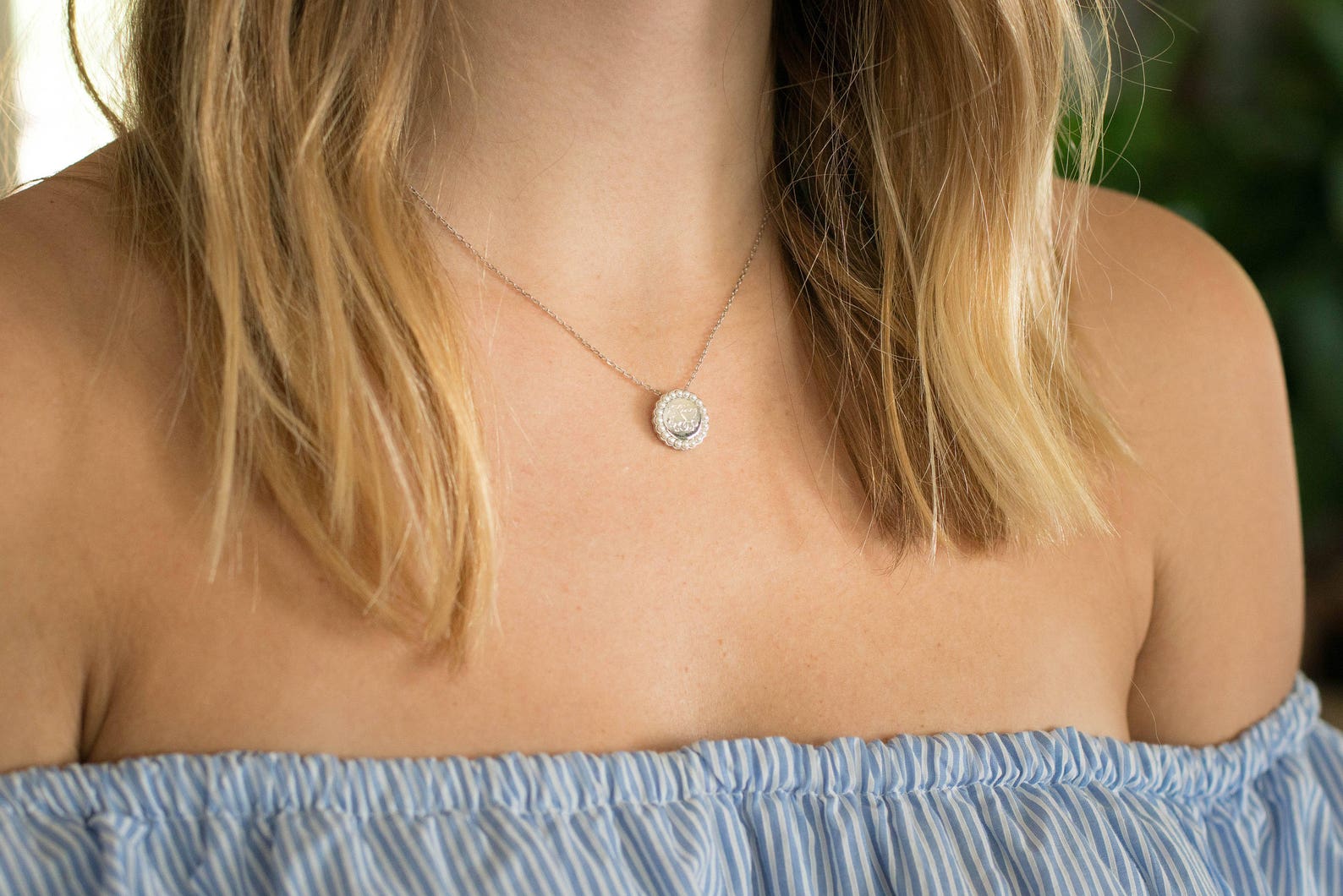Pearl Necklace Bridesmaid Monogram Pearl Necklace, Sterling Silver ...