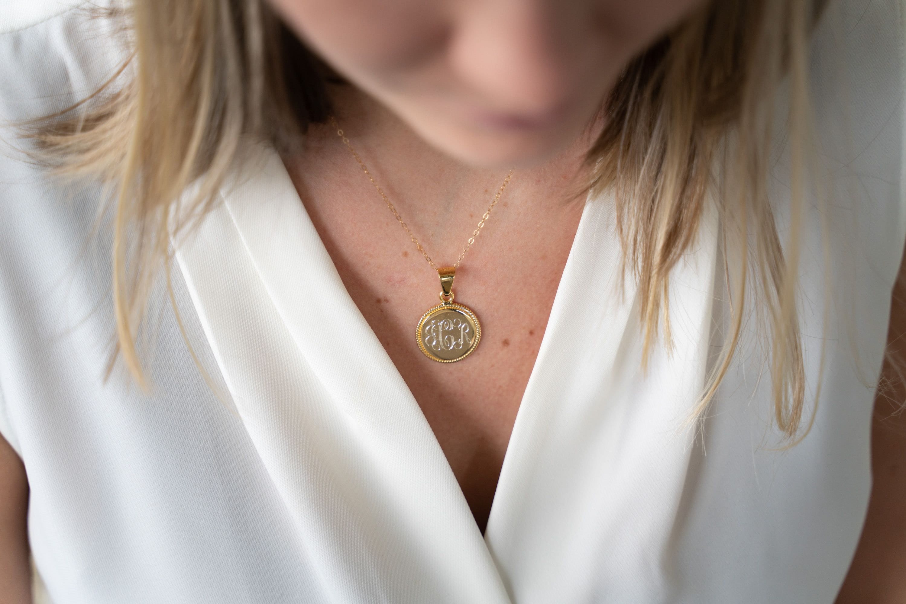 Preppy Nautical Rope Monogrammed Necklace in Gold Plated Over Sterling ...