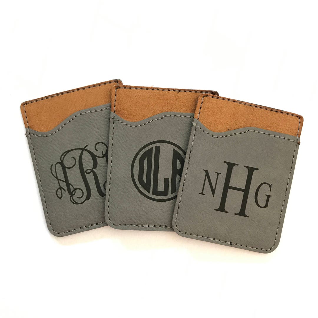 Personalized Cell Phone Wallet, Monogram Credit Card Holder for Phone ...