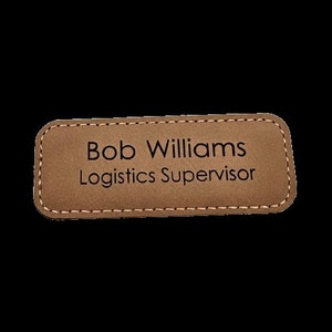 Custom Name Tags Magnetic Personalized Faux Leather Name Badge in 6 ...
