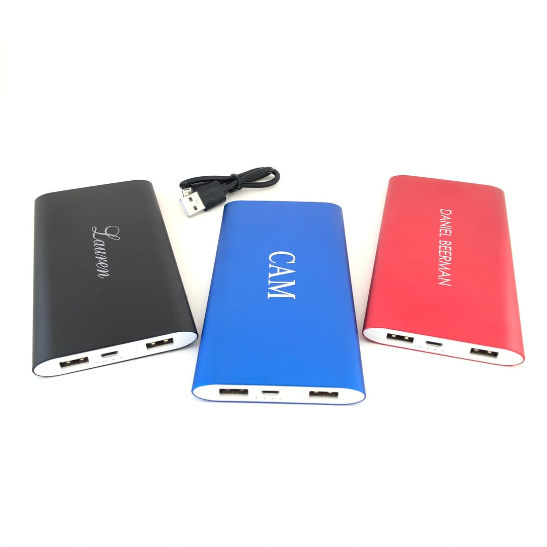 Personalized Cell Phone Charging Bank 8000MAH, Custom Engraved in Red ...
