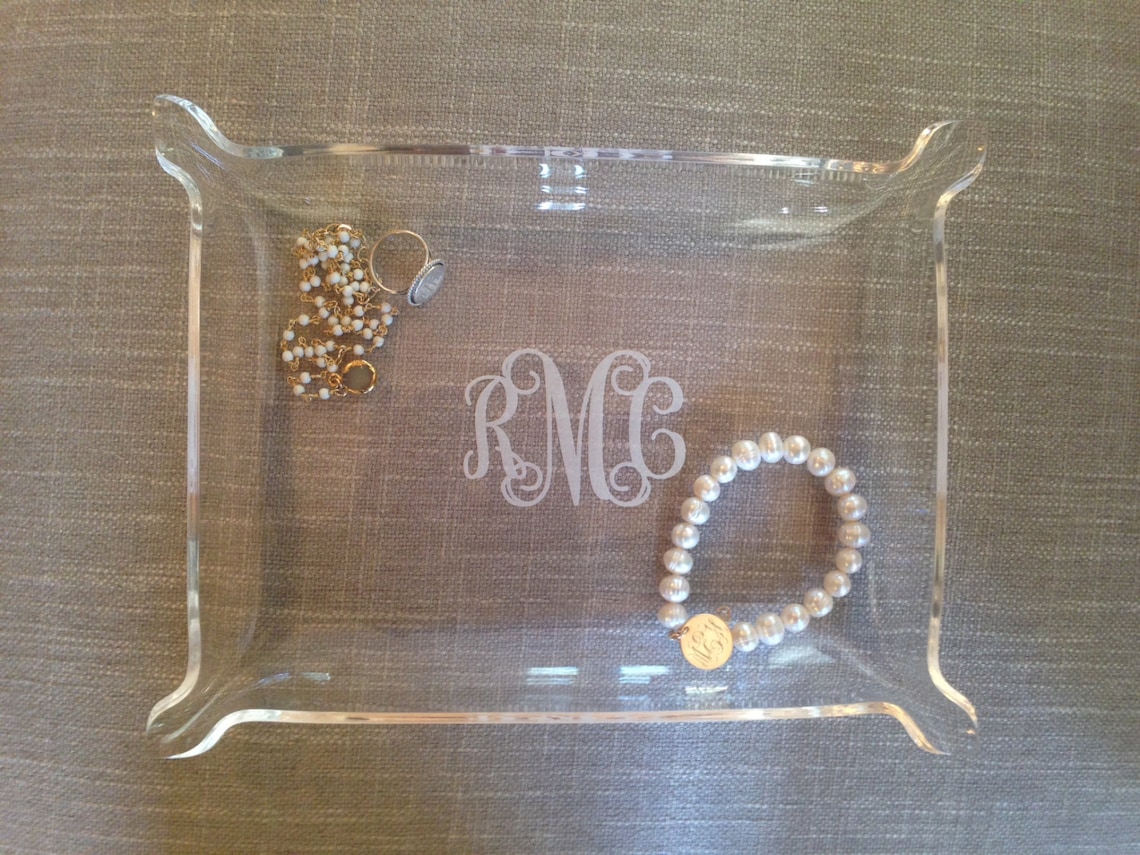 Acrylic Monogram Tray Monogram Jewelry Dish 3 Sizes Available - Etsy
