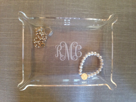 Acrylic Monogram Tray Monogram Jewelry Dish 3 Sizes Available - Etsy
