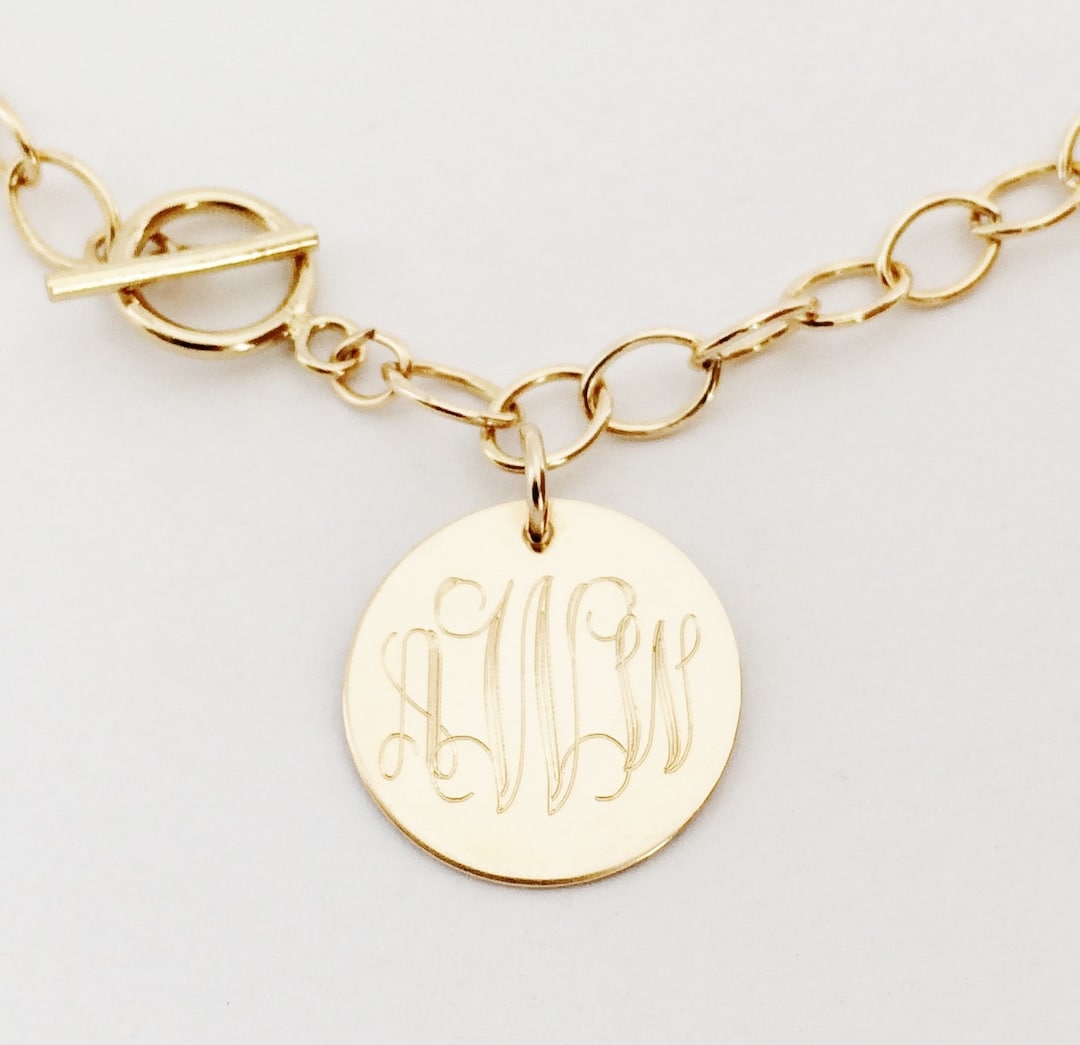 Monogram Bracelet in Gold Filled for Women Mother Bridesmaid Present ...
