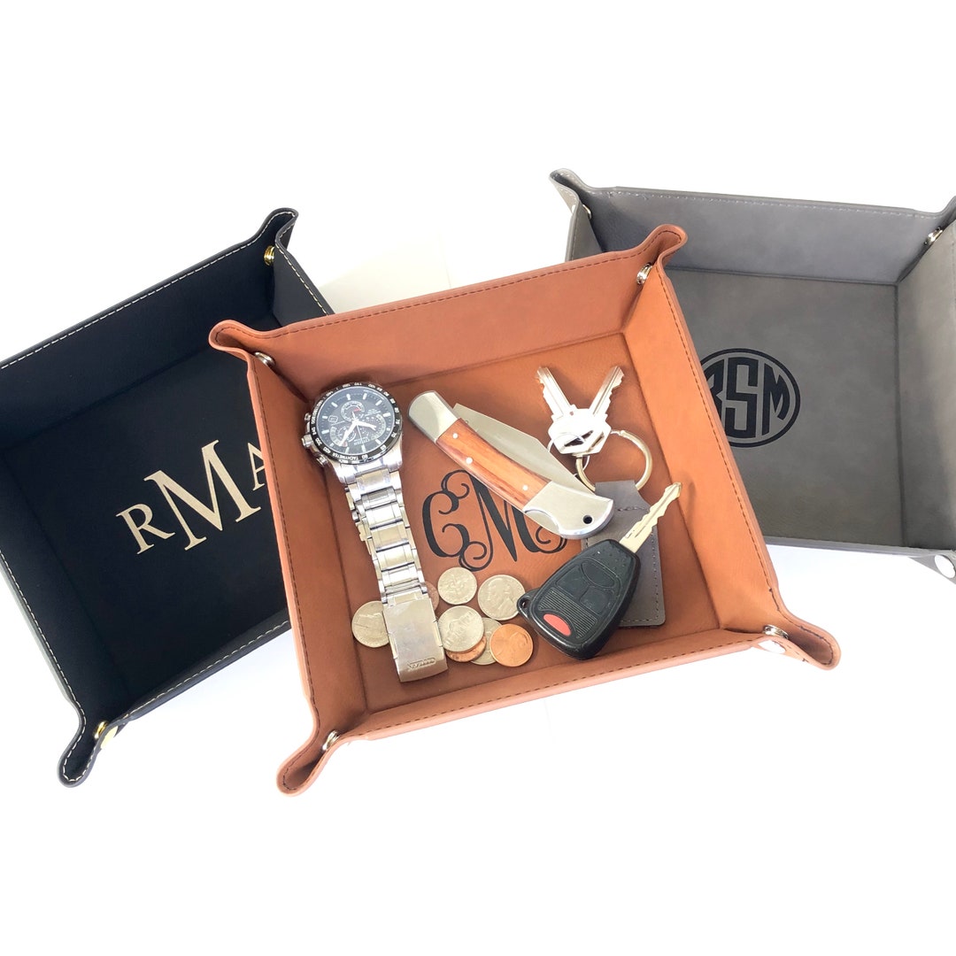 Monogram Tray Snap Valet 3 Colors Available Black With Gold, Grey With ...