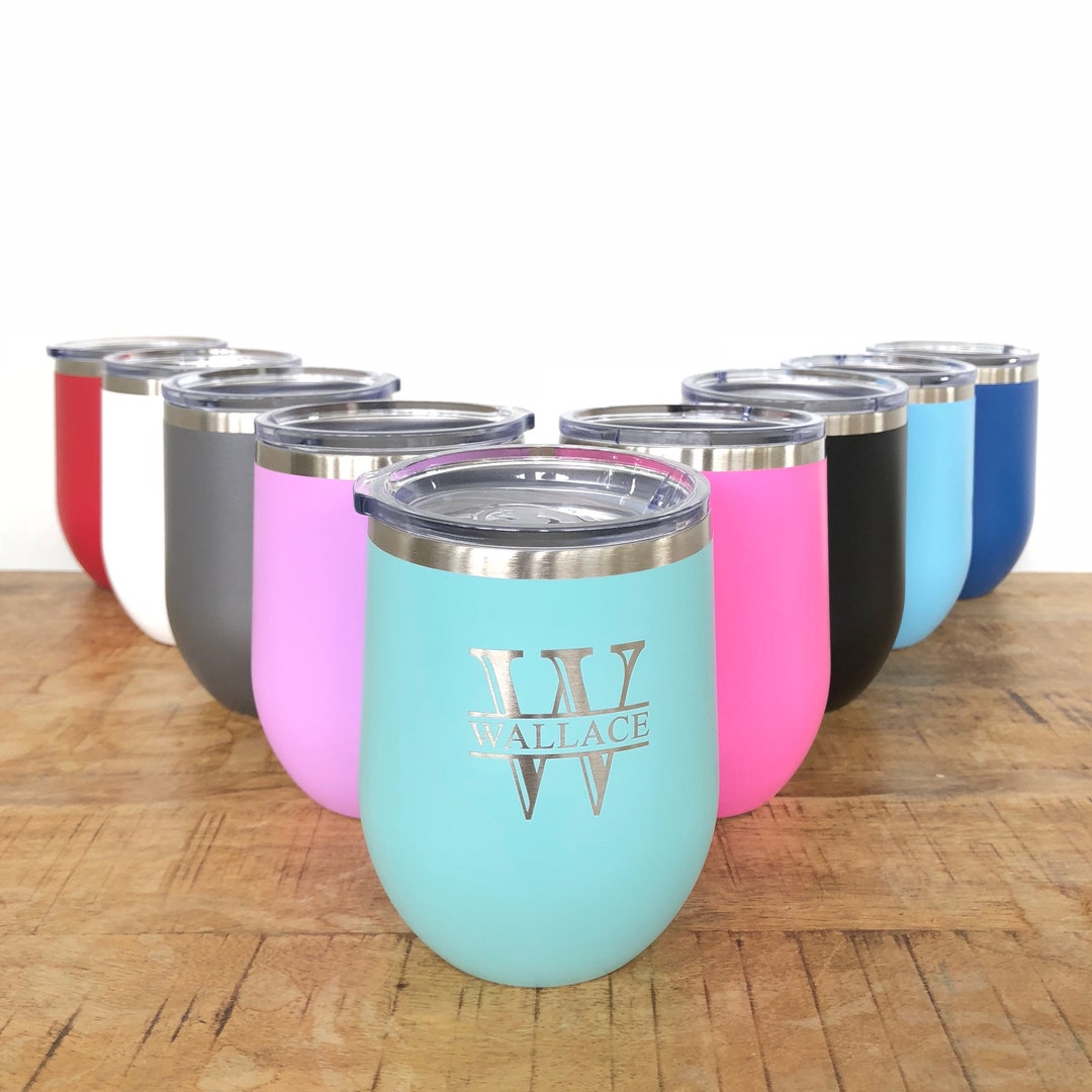 Personalized Powder Coated Engraved Wine Tumbler With Top Travel Wine ...