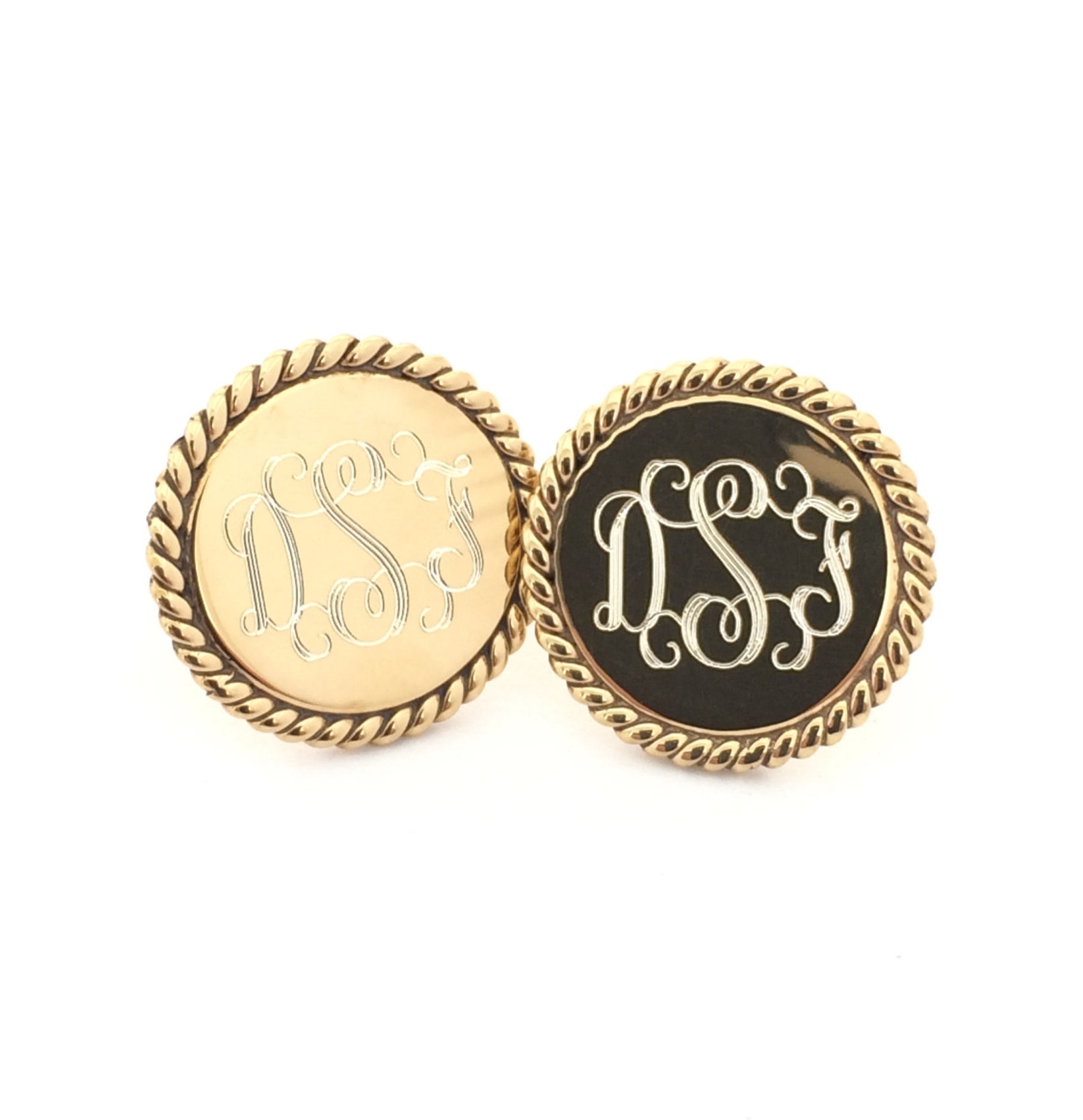 Nautical Rope Monogram Earrings Gold Plated Over Sterling - Etsy