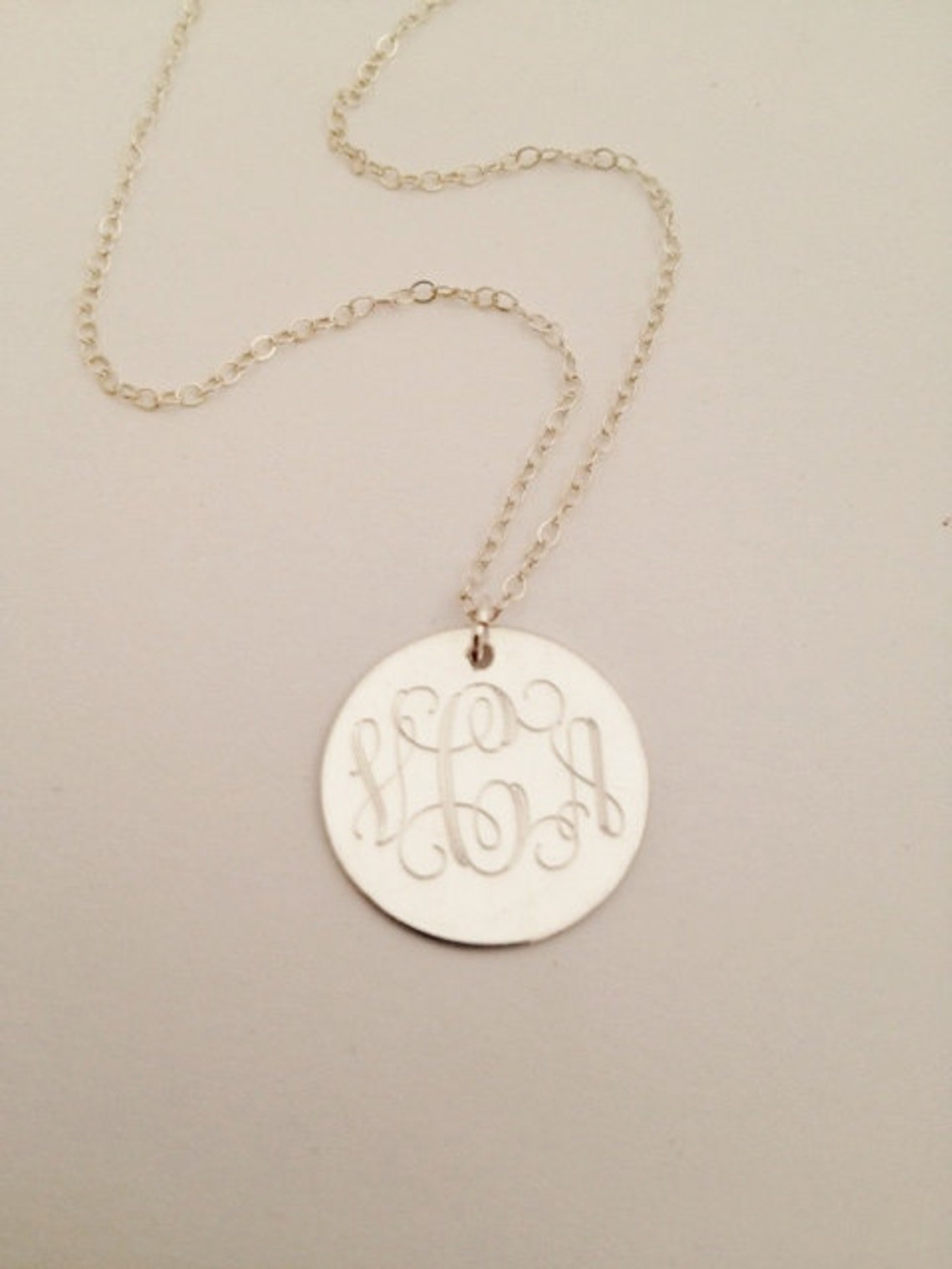 Monogrammed Necklace in Sterling Silver for Women or - Etsy