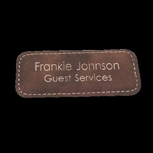Custom Name Tags Magnetic Personalized Faux Leather Name Badge in 6 ...