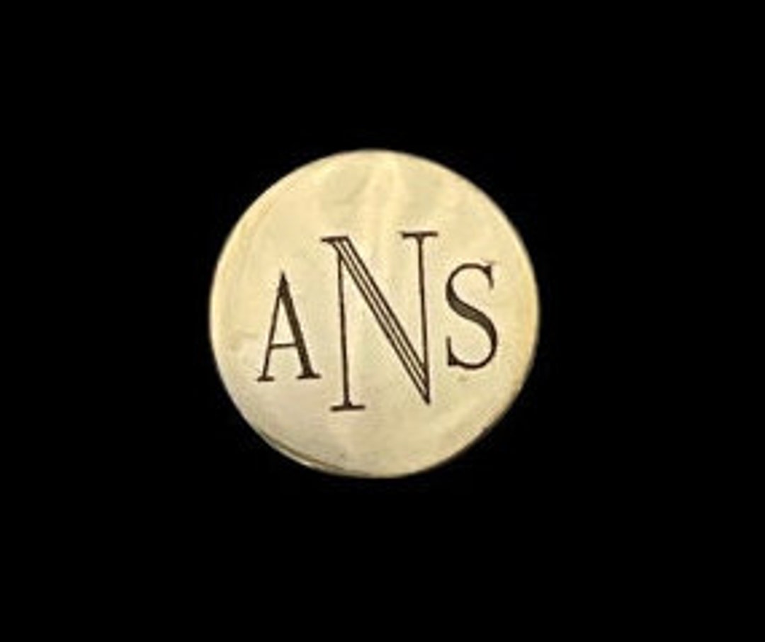 Lapel Pin Monogrammed Custom Engraved - Round Monogram Personalized ...