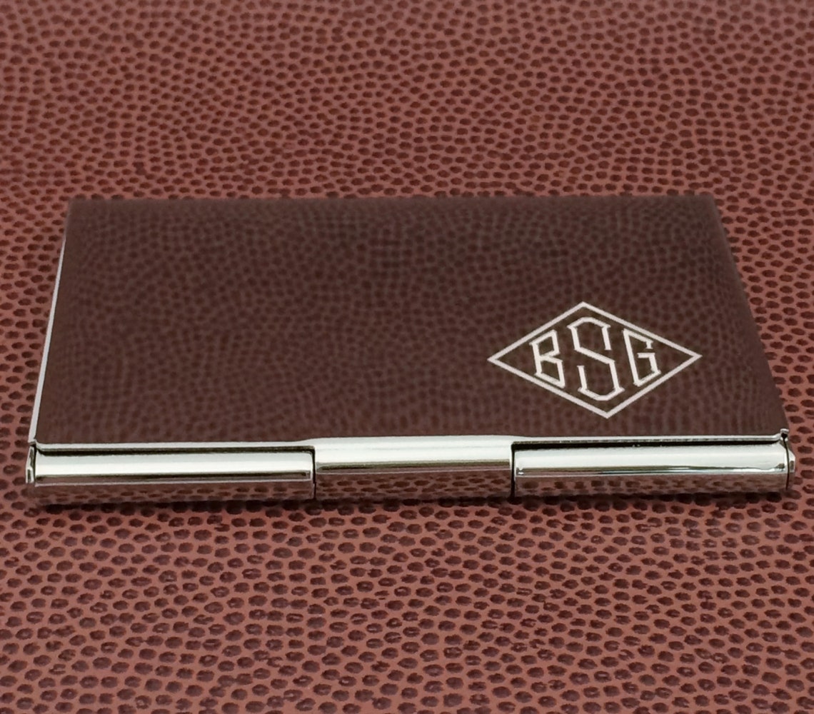 Monogram Card Case With Polished or Brushed Satin Finish - Etsy
