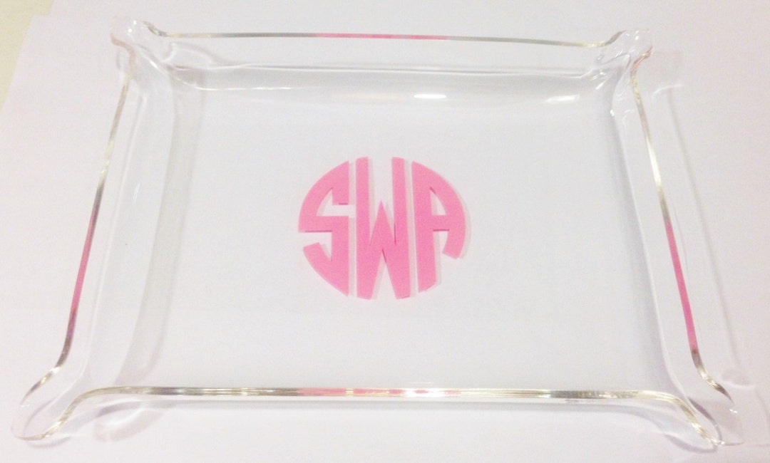 Acrylic Monogram Tray, Monogram Jewelry Dish, Acrylic Jewelry Tray ...