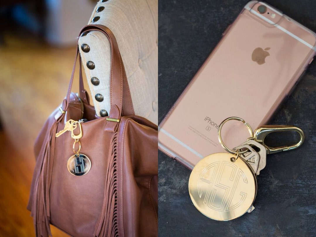 Personalized Gold Keychain and Bag Hook Monogrammed Keychain Sweet ...