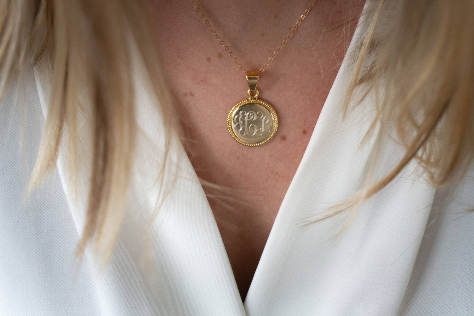 Preppy Nautical Rope Monogrammed Necklace in Gold Plated Over - Etsy