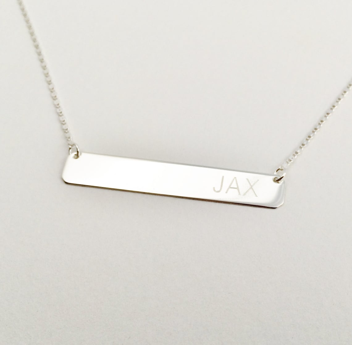SALE Sterling Silver Monogram Bar Necklace Tiny Bar Necklace | Etsy