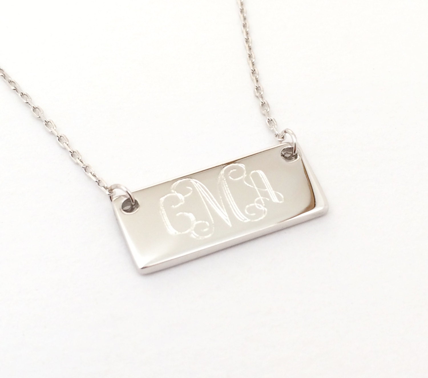 Graduation Present Sterling Silver Monogrammed Tiny Bar - Etsy