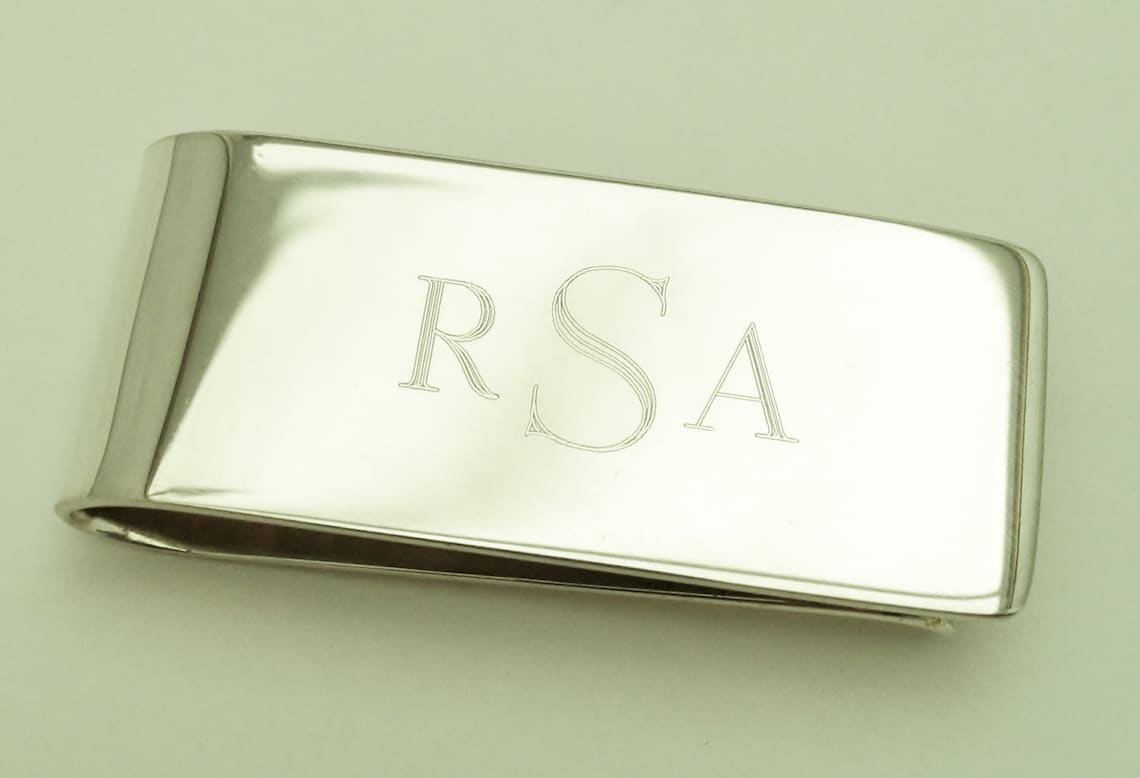 Sterling Silver Money Clip Monogram Engraving Included - Etsy