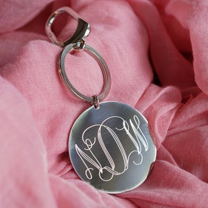 Gold Monogram Keychain With Bag Hook Personalized Keychain Sweet ...