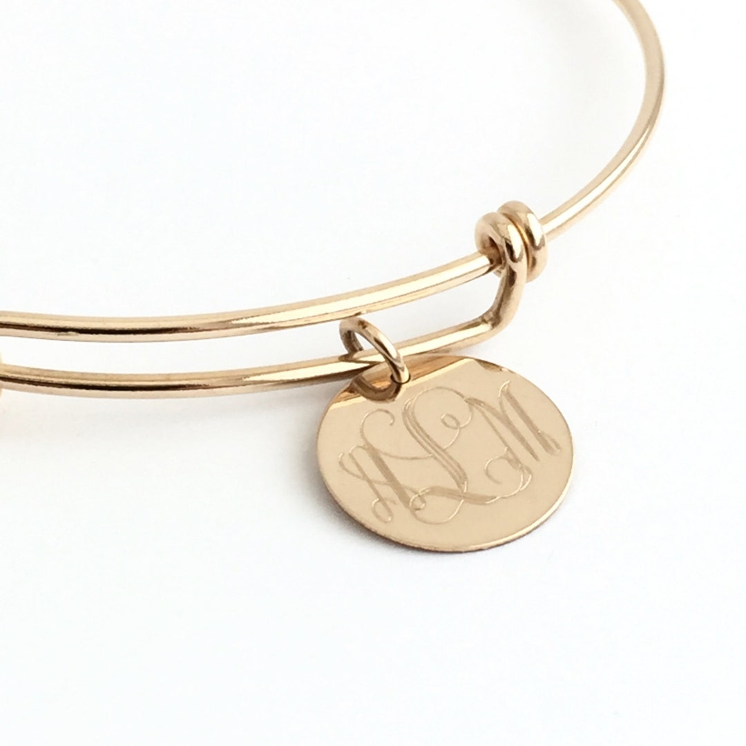 Gold Expandable Charm Bracelet Personalized, or Gold Expandable Charm ...