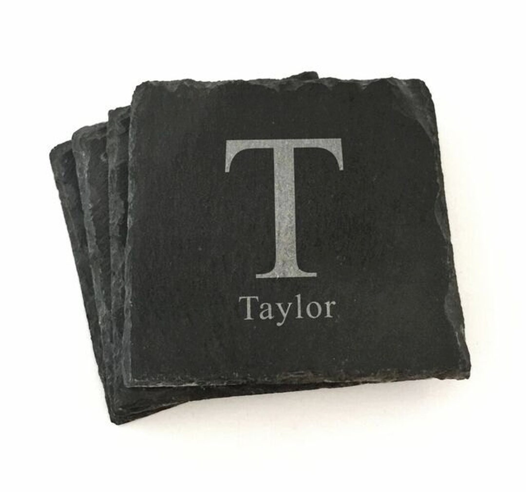 Monogram Slate Coasters, Personalized Wedding Coasters, Housewarming ...