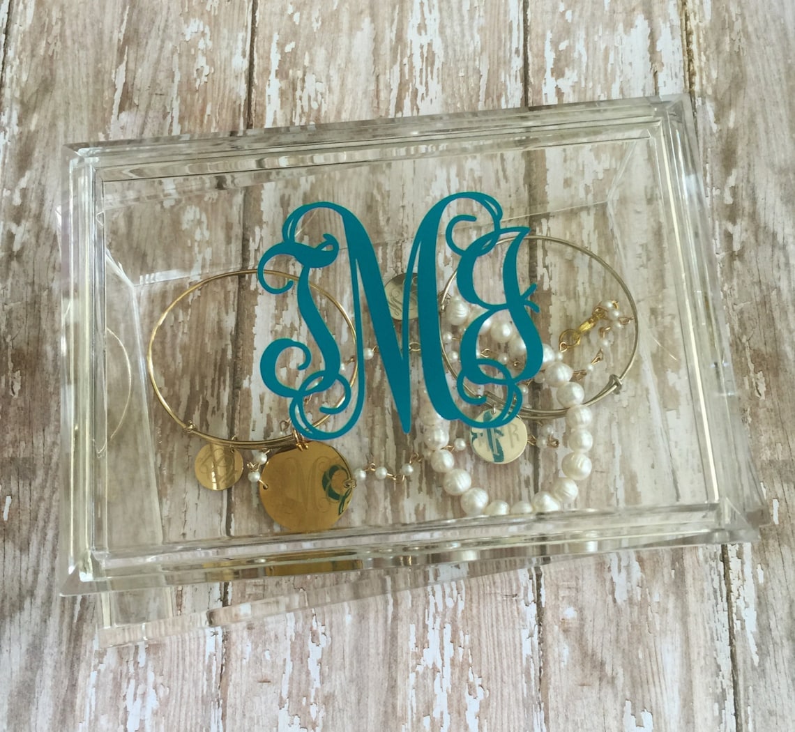 Acrylic Jewelry Box Personalized Monogram Jewelry Box | Etsy
