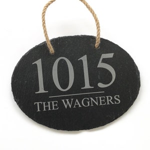 Personalized Slate House Marker Sign Oval Desgin Two Sizes | Etsy