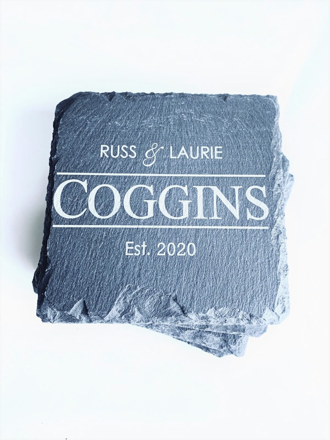 Personalized Slate Coasters Rustic Modern Farmhouse Decor Gift for New ...