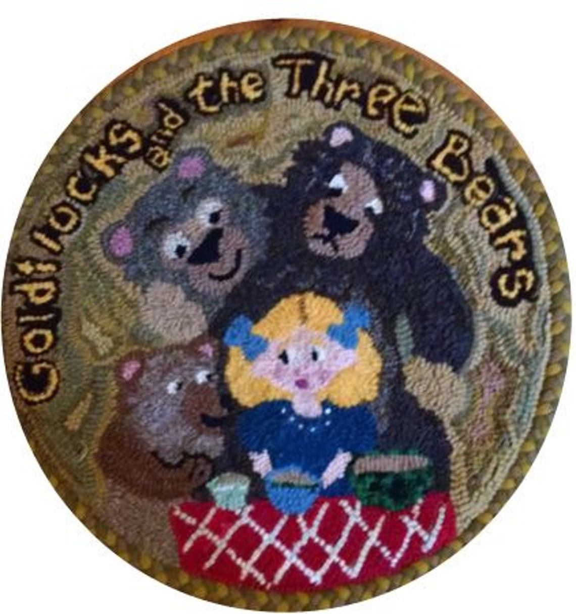 Goldilocks and the Three Bears Hand Hooked Rug - Etsy