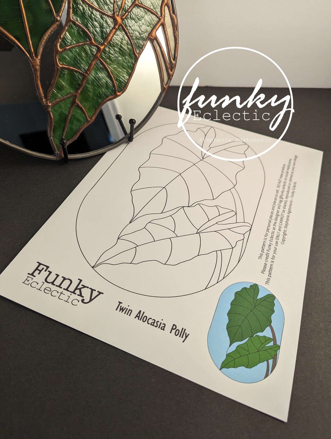 Stained Glass Alocasia Polly Pattern, PDF Download Plant Lovers Pattern ...