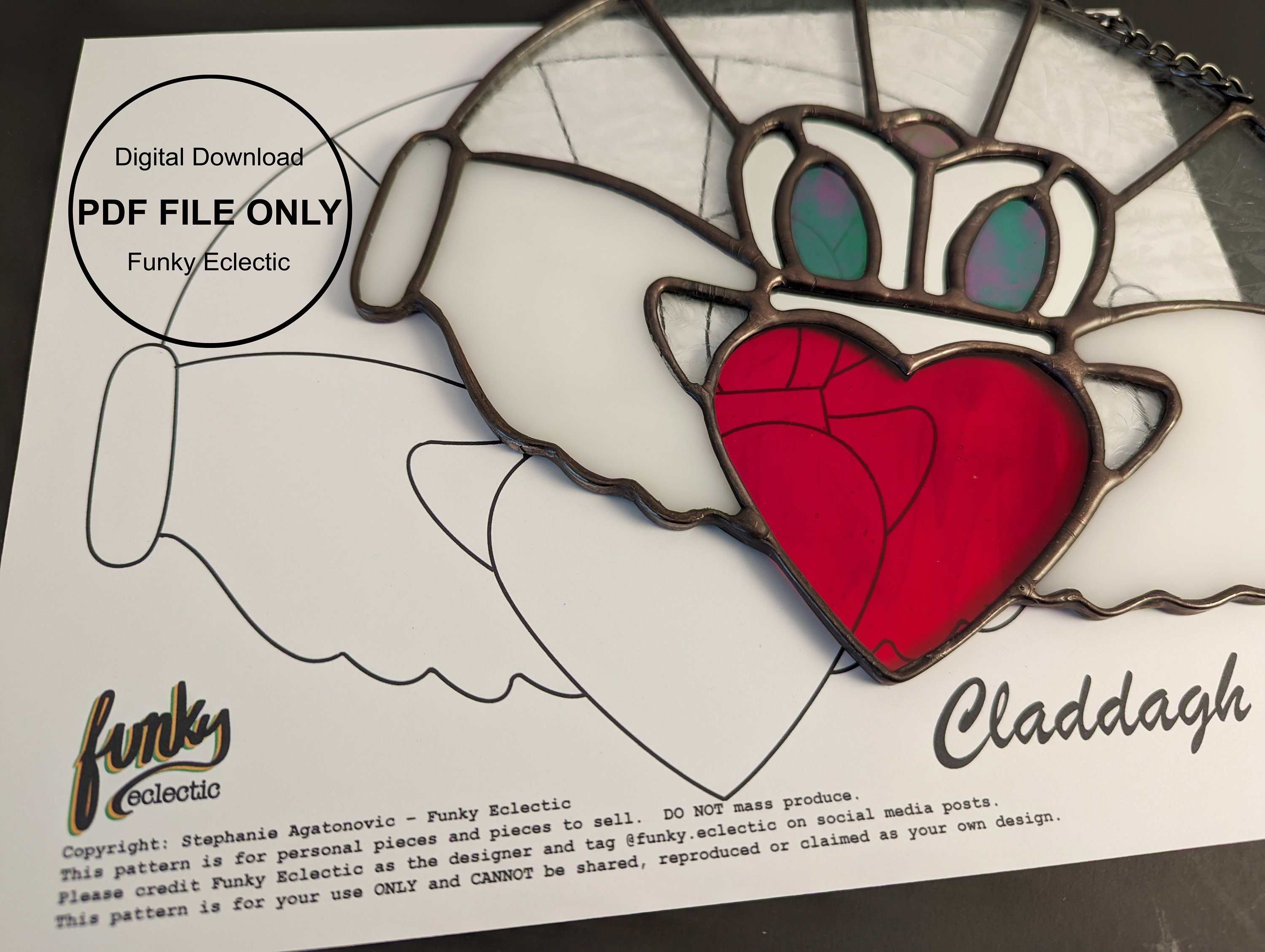 Claddagh Stained Glass Pattern Celtic Dragon Stained Glass – Celtic