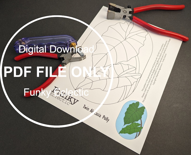 Stained Glass Alocasia Polly Pattern, PDF Download Plant Lovers Pattern ...