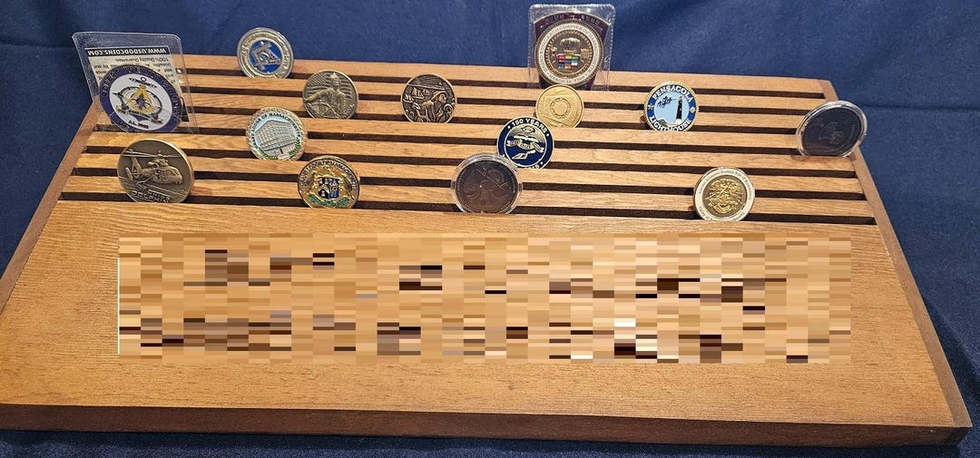 Wooden Challenge Coin Display - Etsy