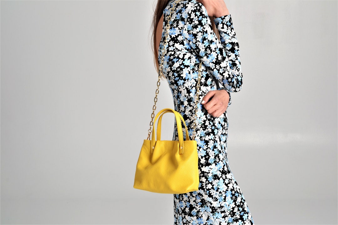 Armonia Yellow Leather Purse, Yellow Leather Handbag, Yellow Leather ...