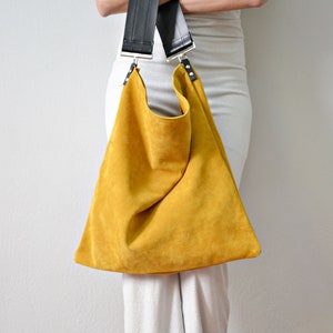 Akathi Mustard Bag, Mustard Leather Shopper Bag, Mustard Large Leather ...