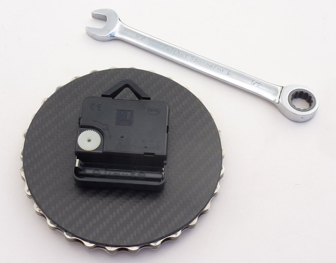 C3: Bike Chain Wall or Desk Clock Real Carbon Fiber Fibre Guys Mans ...