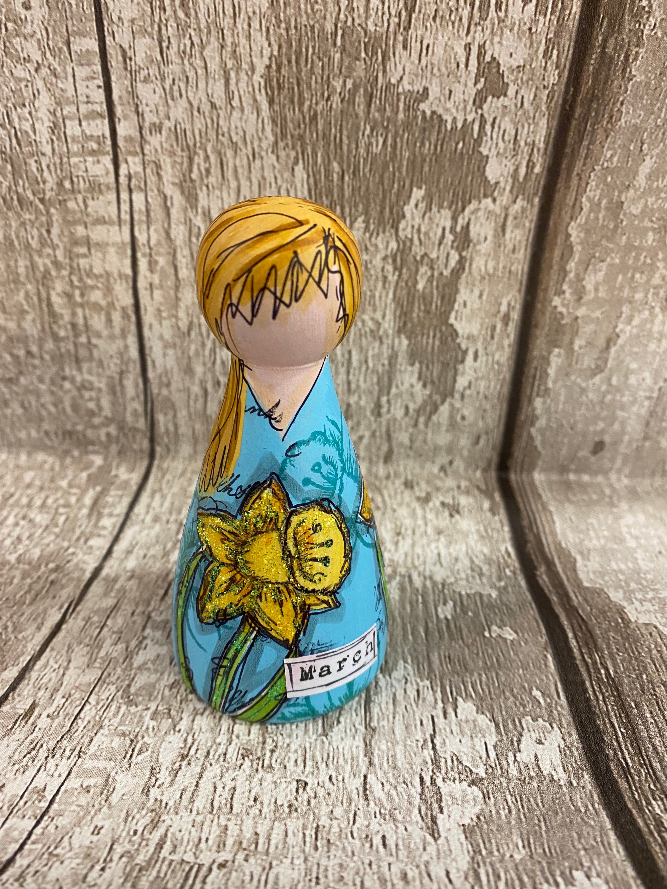 Miss March Peg Doll - Etsy