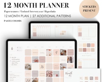 12 Month Planner - Etsy