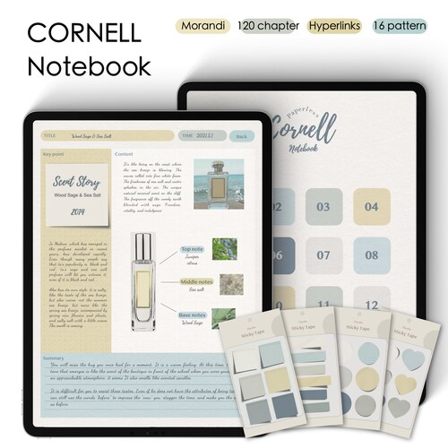 Digital Cornell Notebook Digital Notes Cornell Journal | Etsy