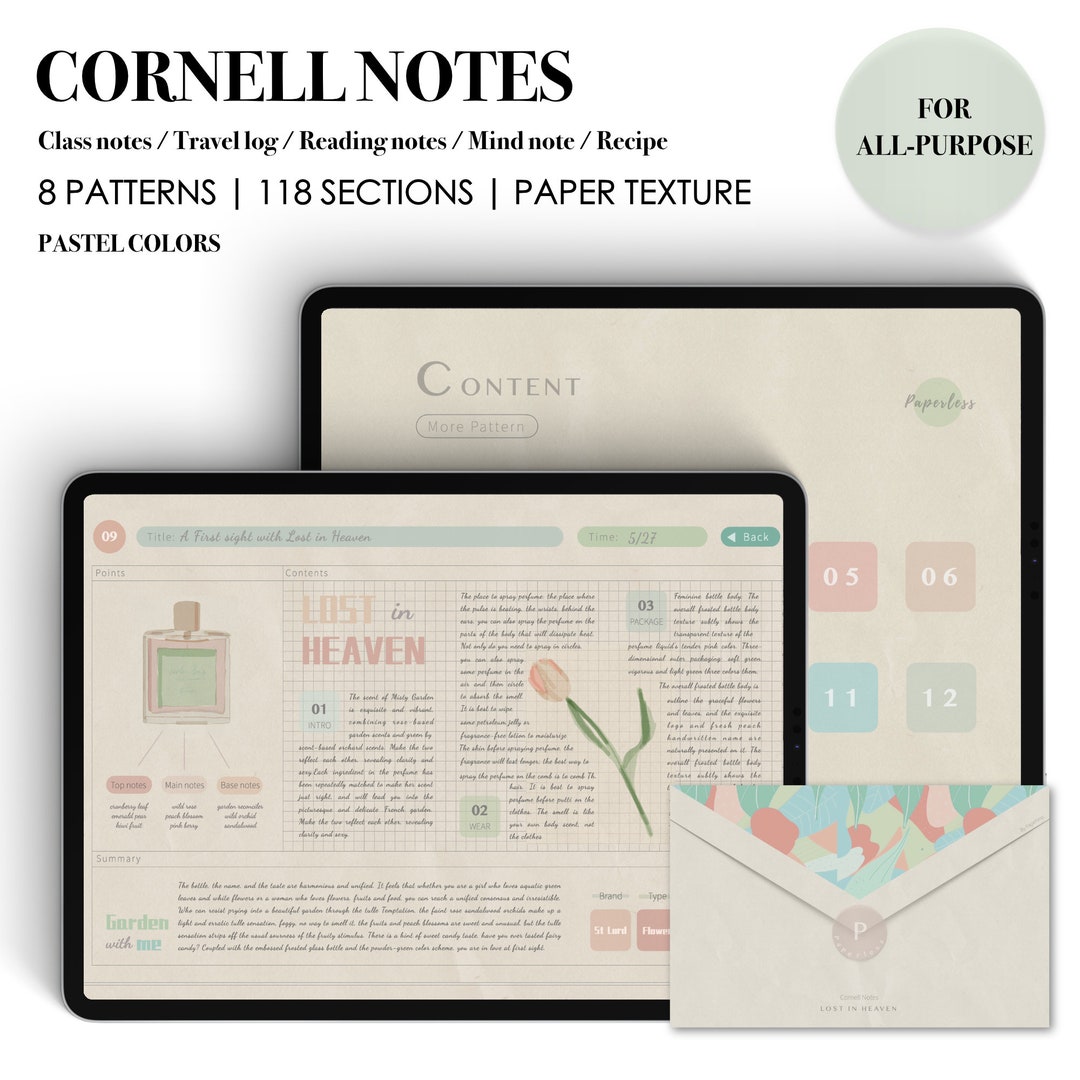 Digital Cornell Notebook, Digital Notes, Cornell Journal, Goodnotes ...