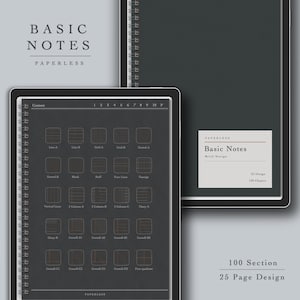 3 SETS Light + Dark， Digital Basic Notebook, Digital Cornell Notes ...