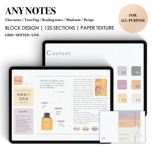 Digital Creamy Notebook Digital Notes Cornell Journal - Etsy