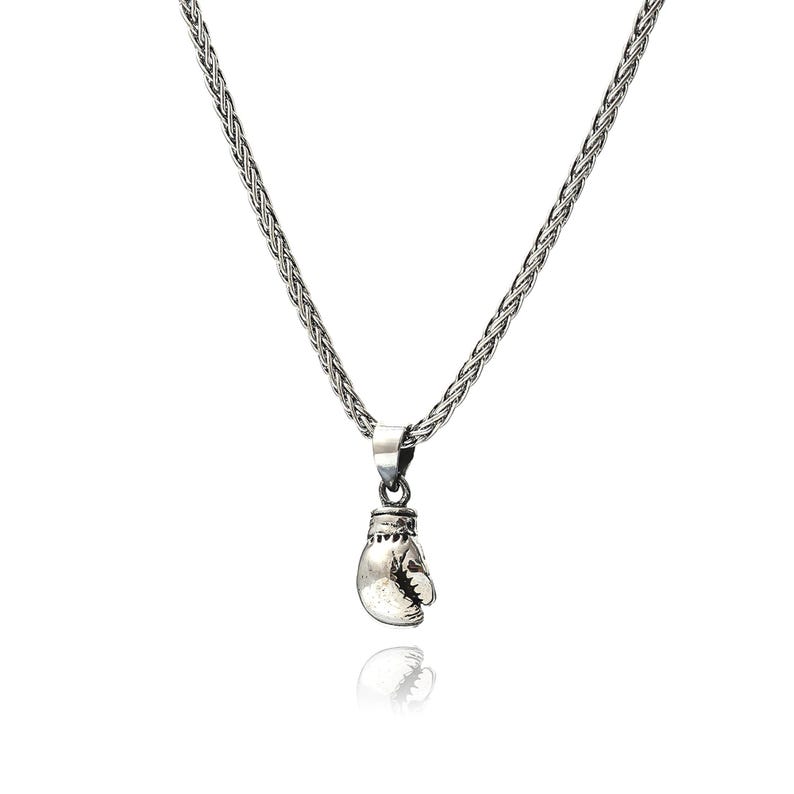 Boxing Glove Pendant Necklace for Men, Silver Tone Boxer Necklace ...