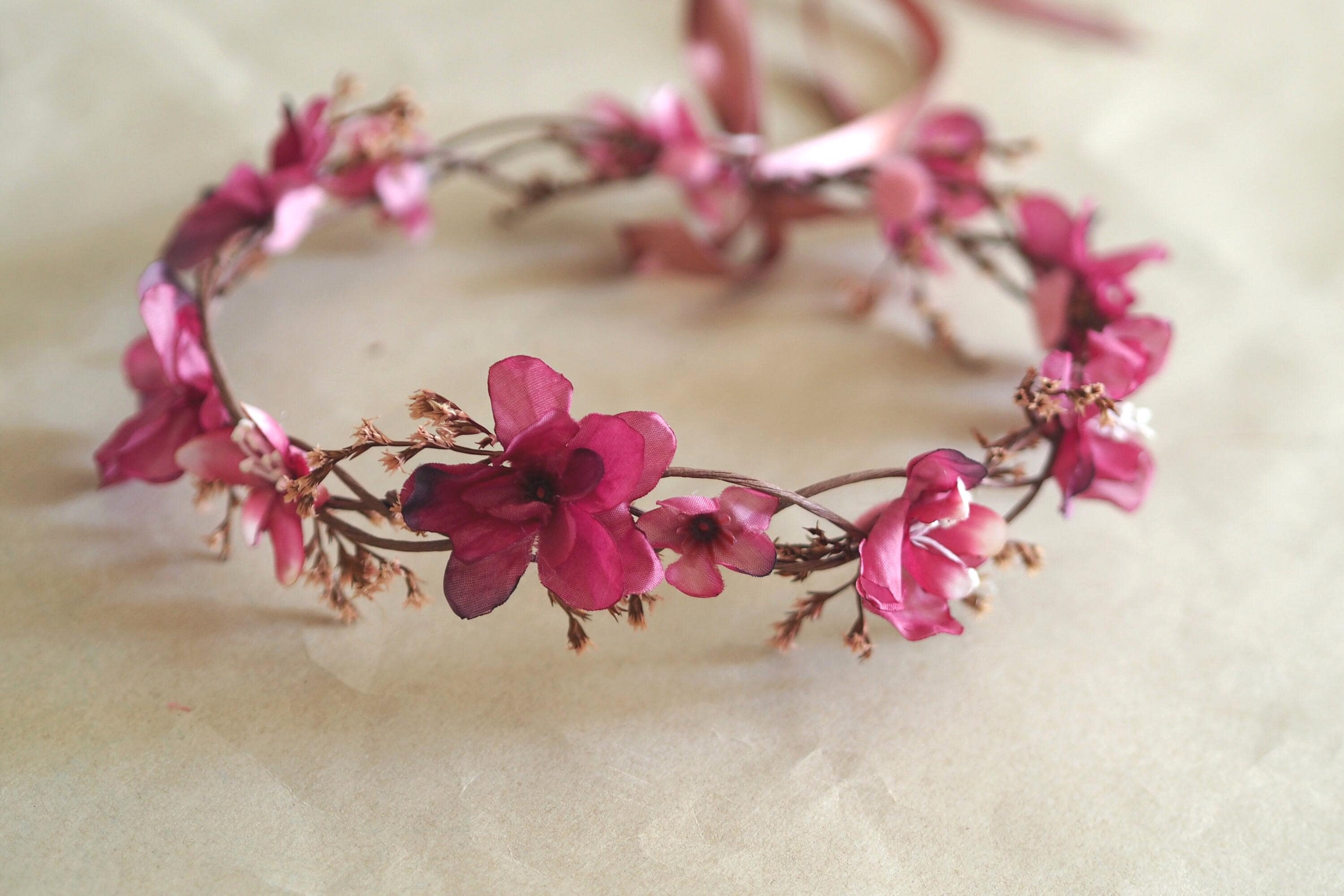 Cherry Blossom Flower Crown – Sakura Wedding Headpiece, Pink Floral ...