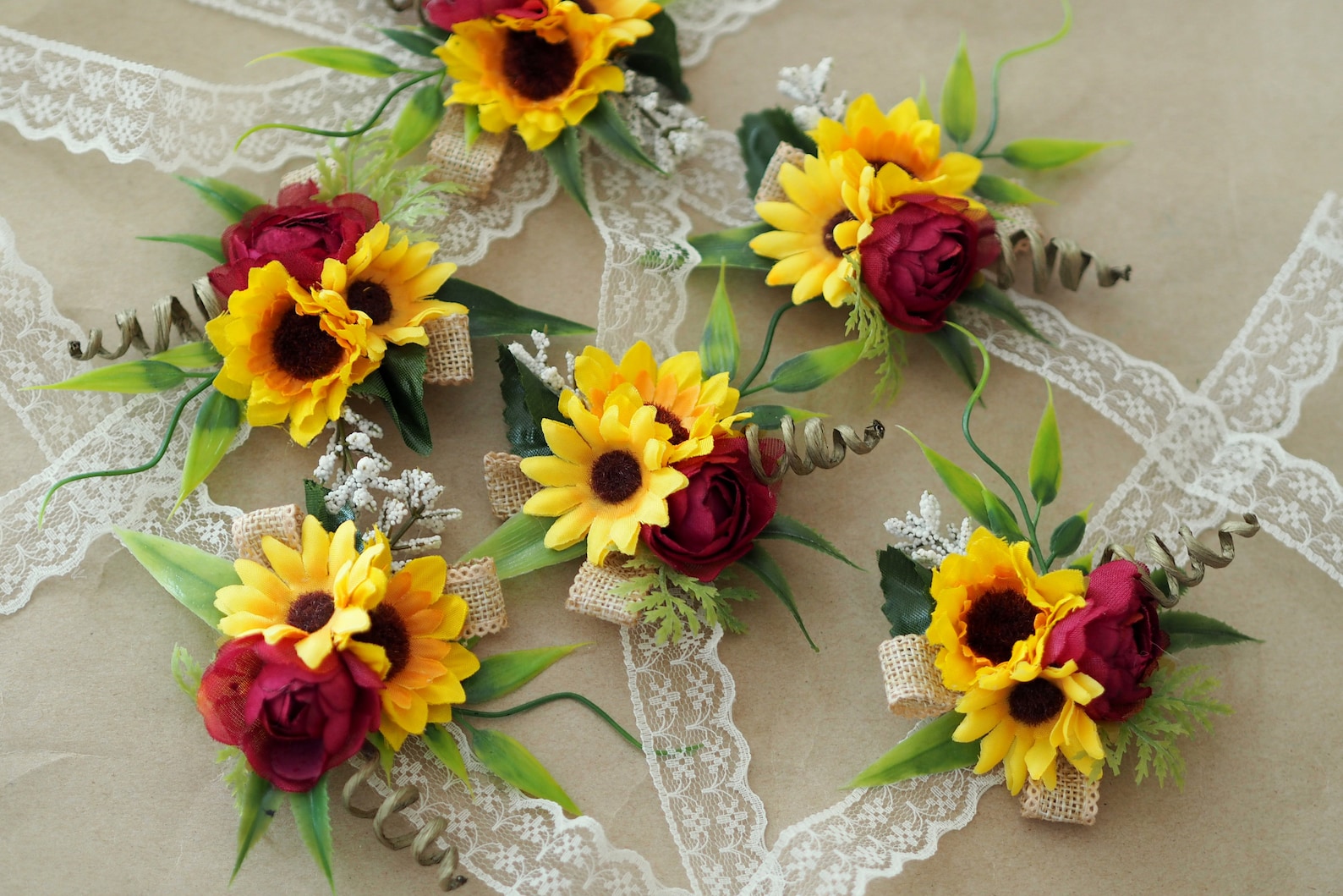 Sunflower Corsage Wrist Corsage Wedding Corsage Fall - Etsy
