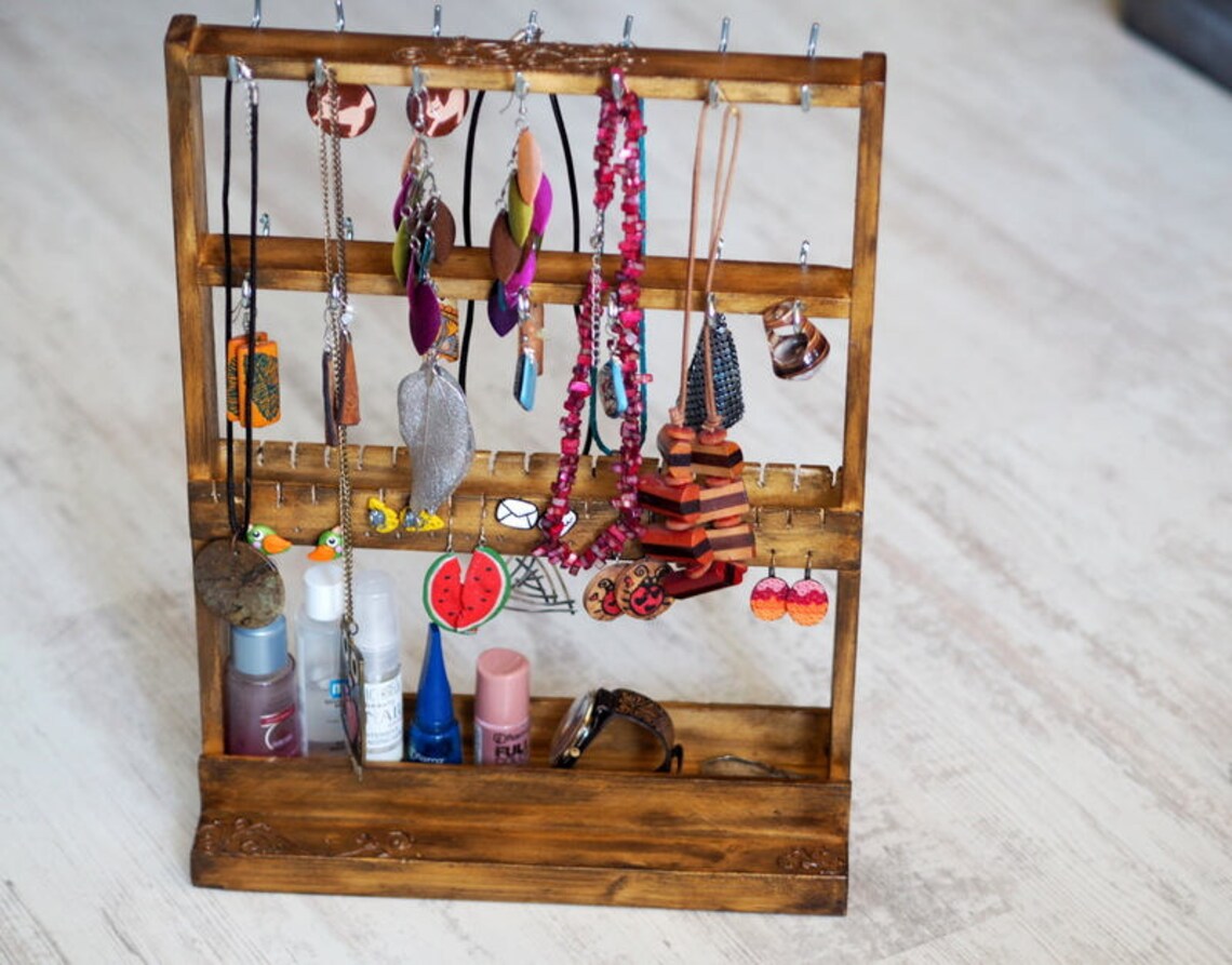 Jewelry Organizer Stand Rustic Home Décor Womens Jewelry | Etsy