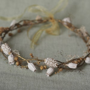 Woodland Headband Dried Flower, Nature Headpiece Baby's Breath ...